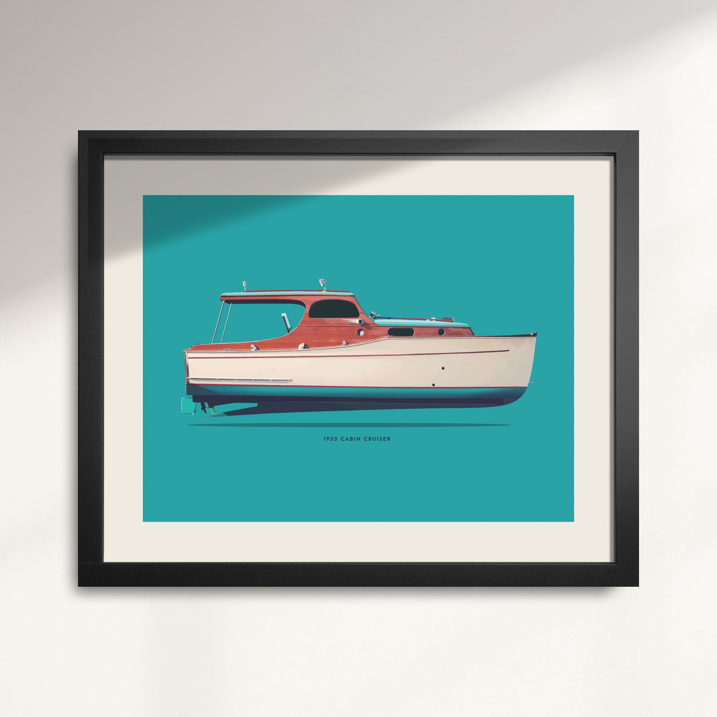 1935 Chris-Craft Vintage Cabin Cruiser Cottage Wall Art by ManMade Art ...