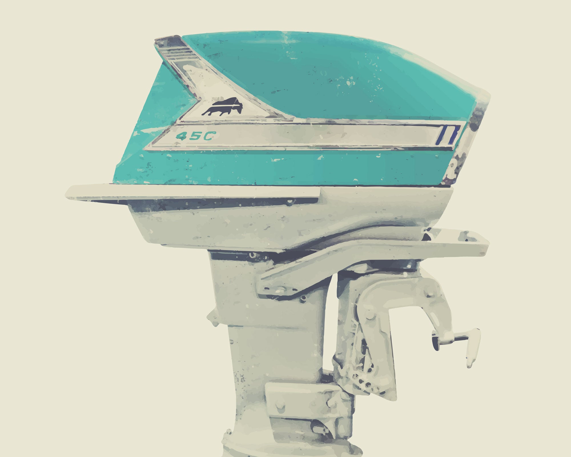 1958 McCulloch 45HP Vintage Outboard Motor Cottage Wall Art by ManMade ...