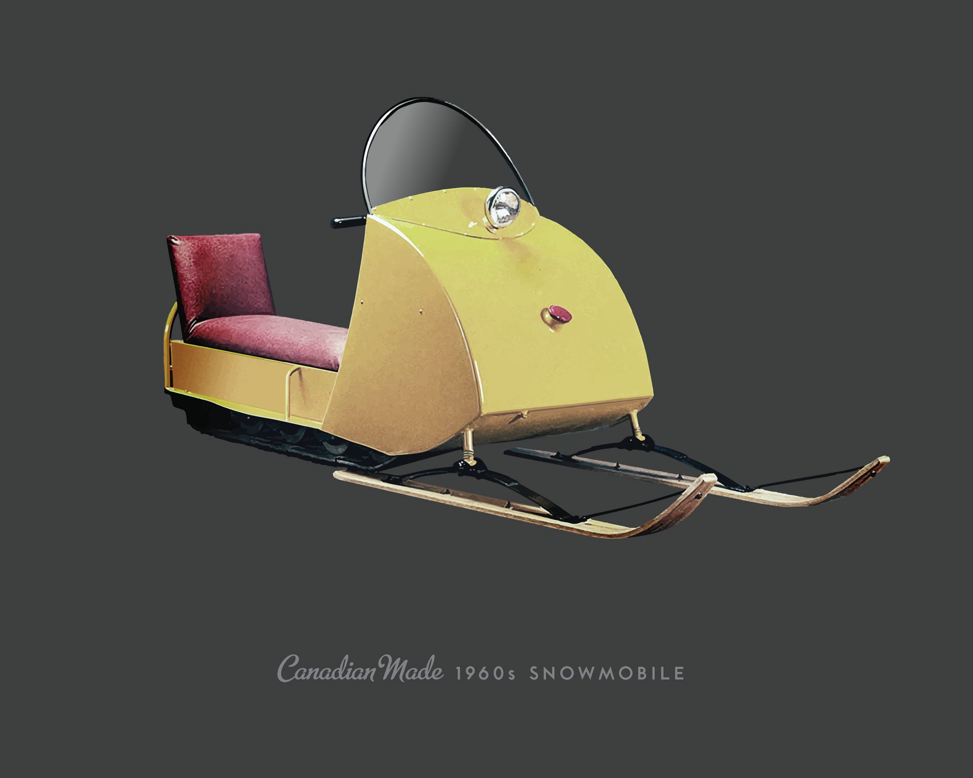 1960s Vintage Ski-doo Snowmobile Wall Art Print by ManMade Art ...