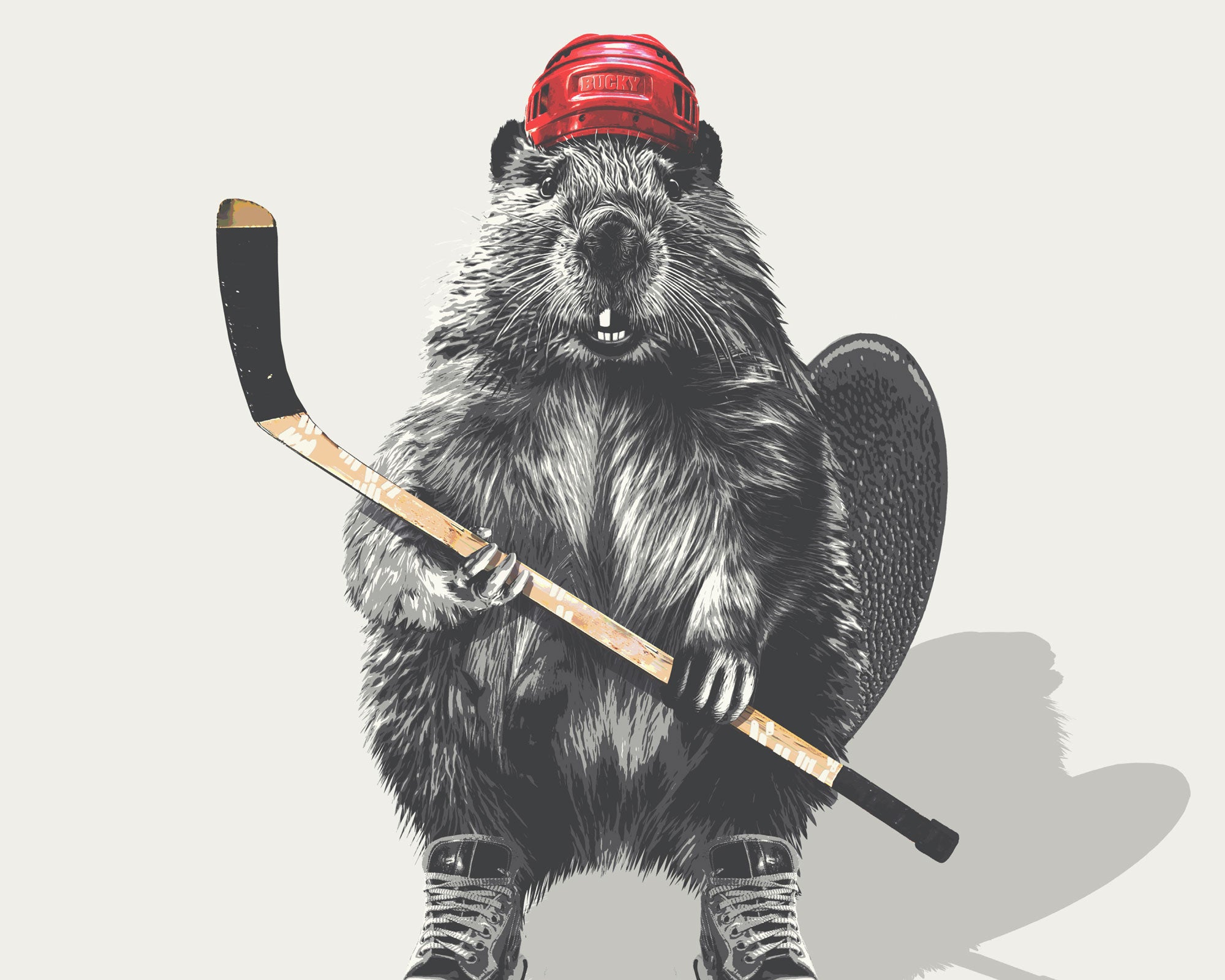 Bucky Canuck—Feisty Canadian Beaver Wall Art Print by ManMade Art ...