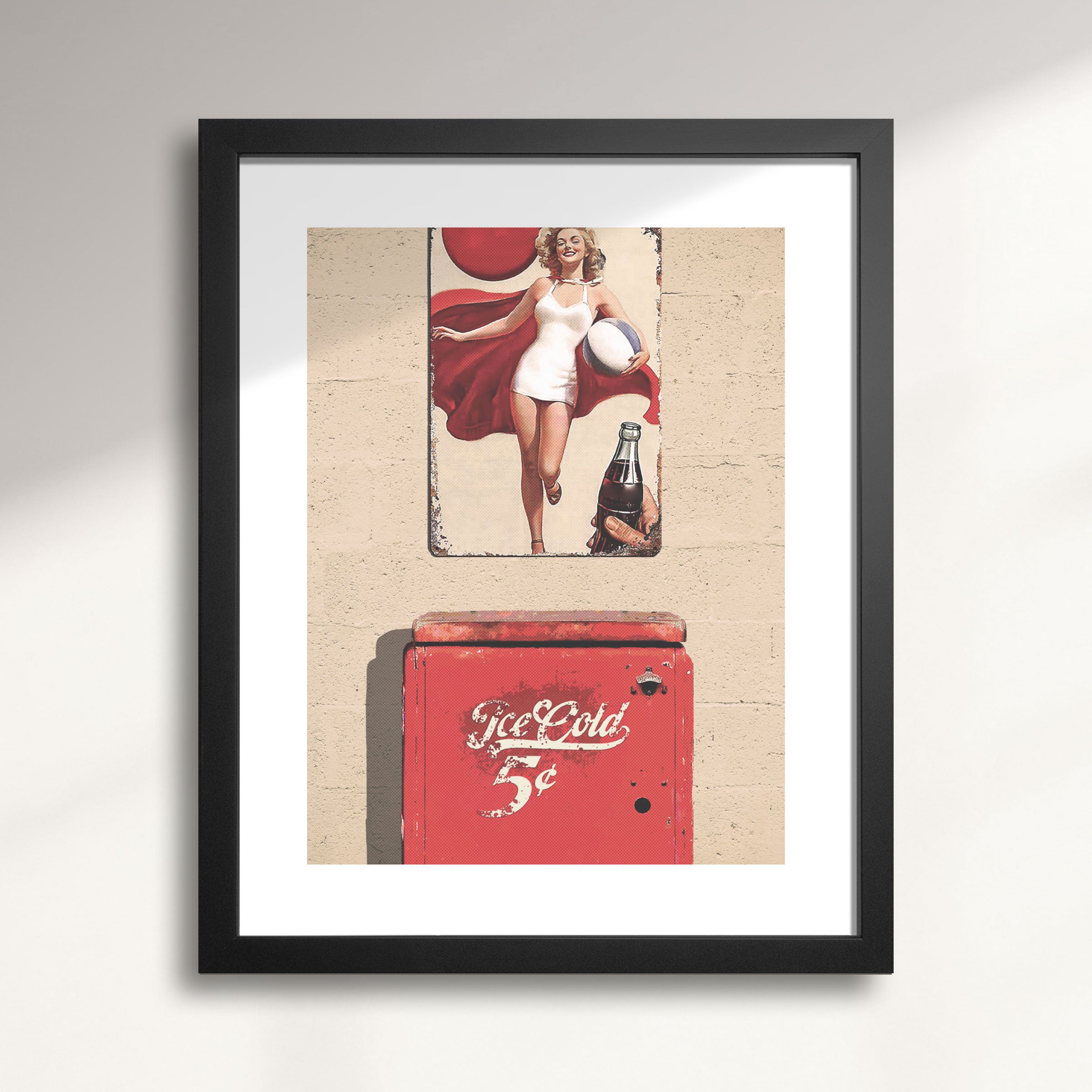 Ice Cold Drinks Pinup Girl Wall Art by ManMade Art – ManMade Art Inc.