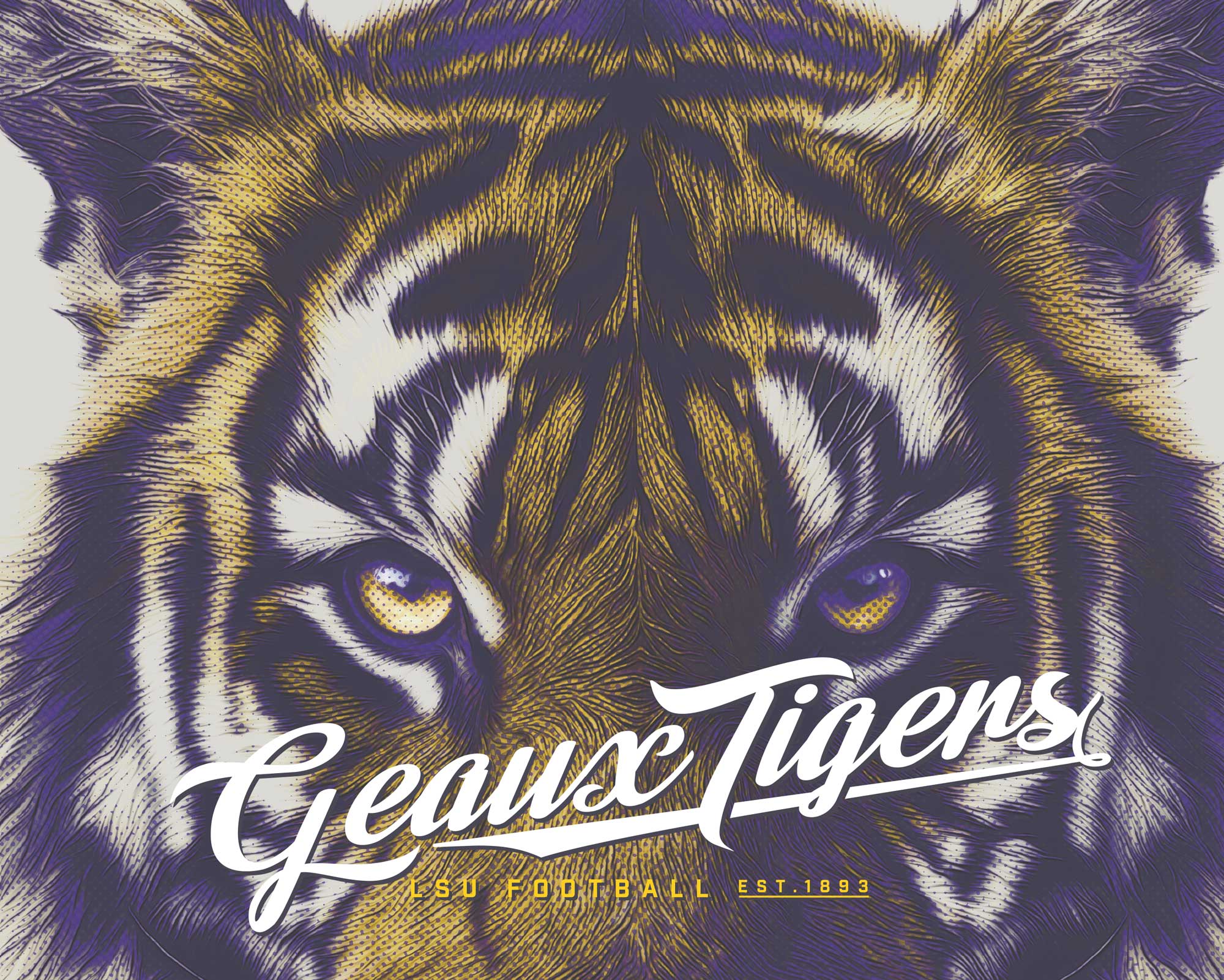 Louisiana State "Geaux Tigers" NCAA Football Art Print by ManMade Art ...