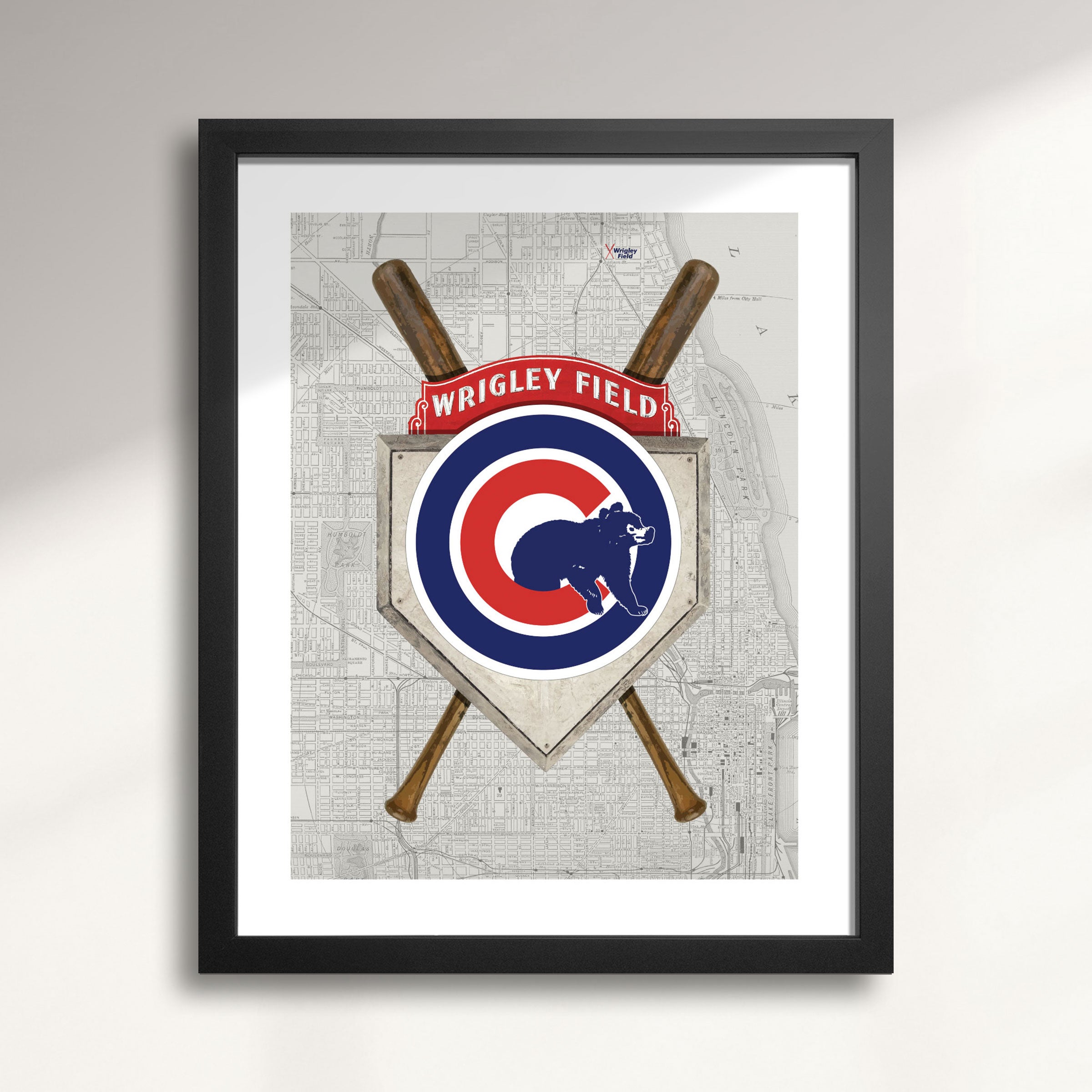 Art Print: Chicago Cubs MLB Baseball by ManMade Art – ManMade Art Inc.