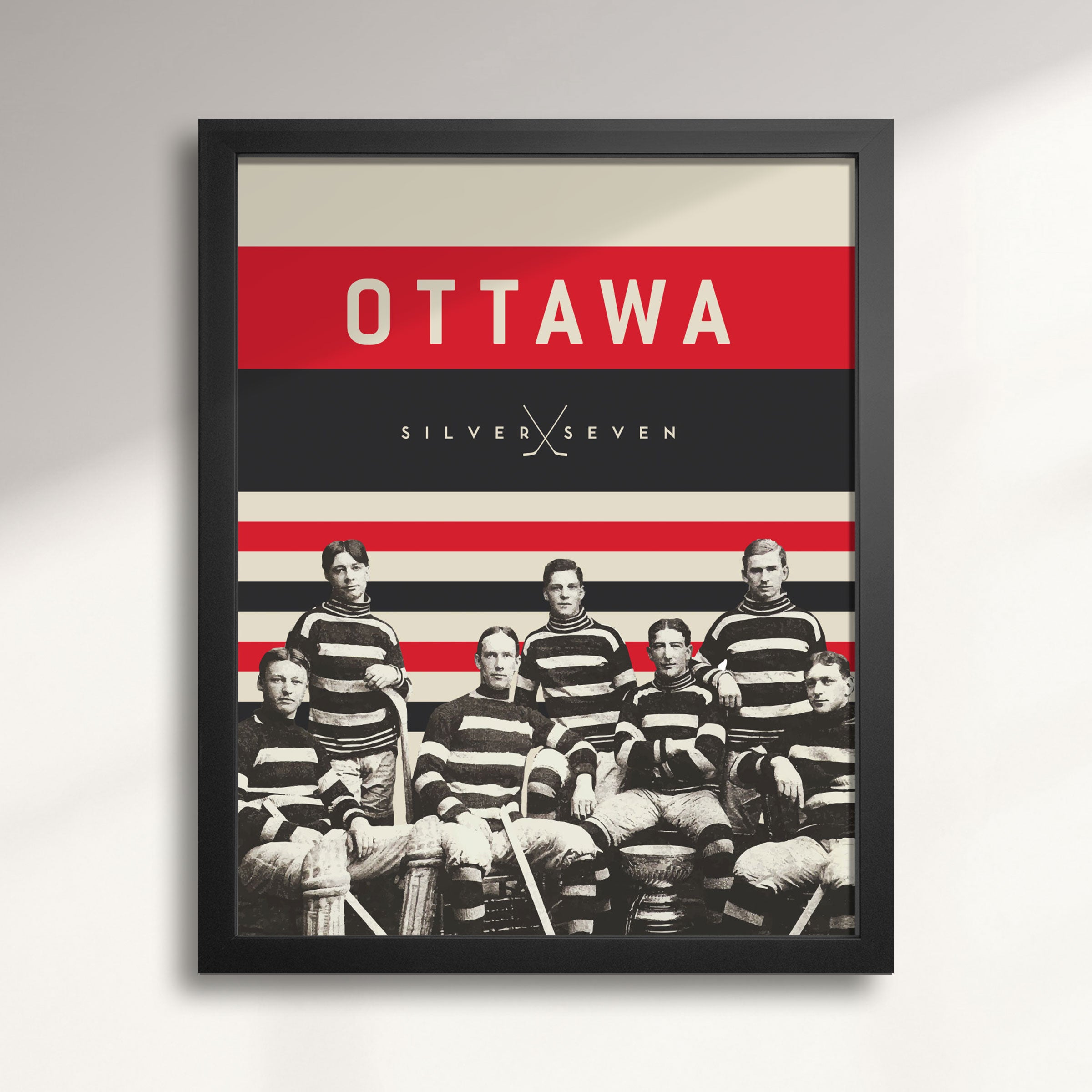 Art Print: Ottawa Silver Seven Hockey by ManMade Art – ManMade Art Inc.