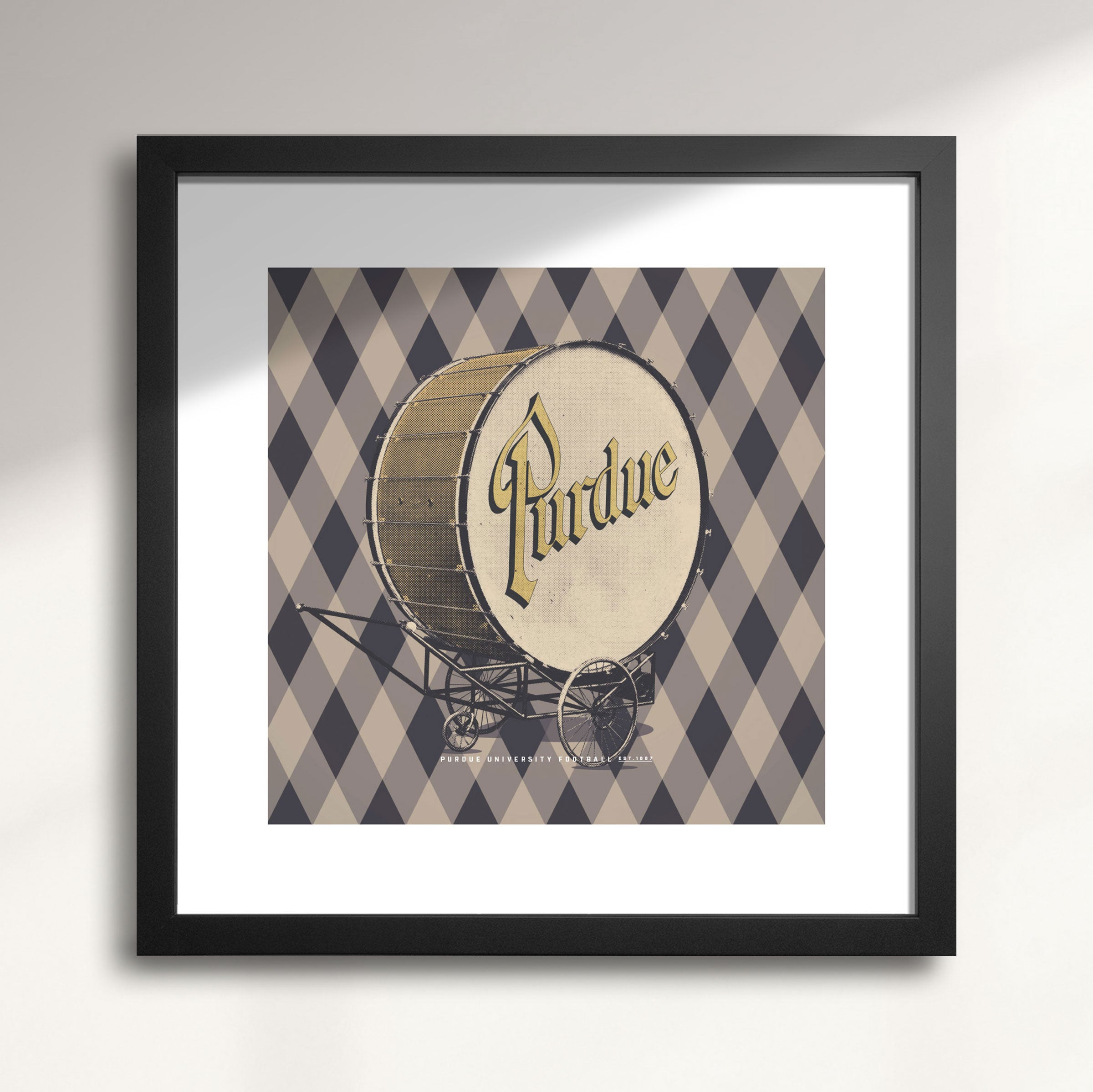 Purdue Football—World’s Largest Drum NCAA Football Art Print by ManMade ...