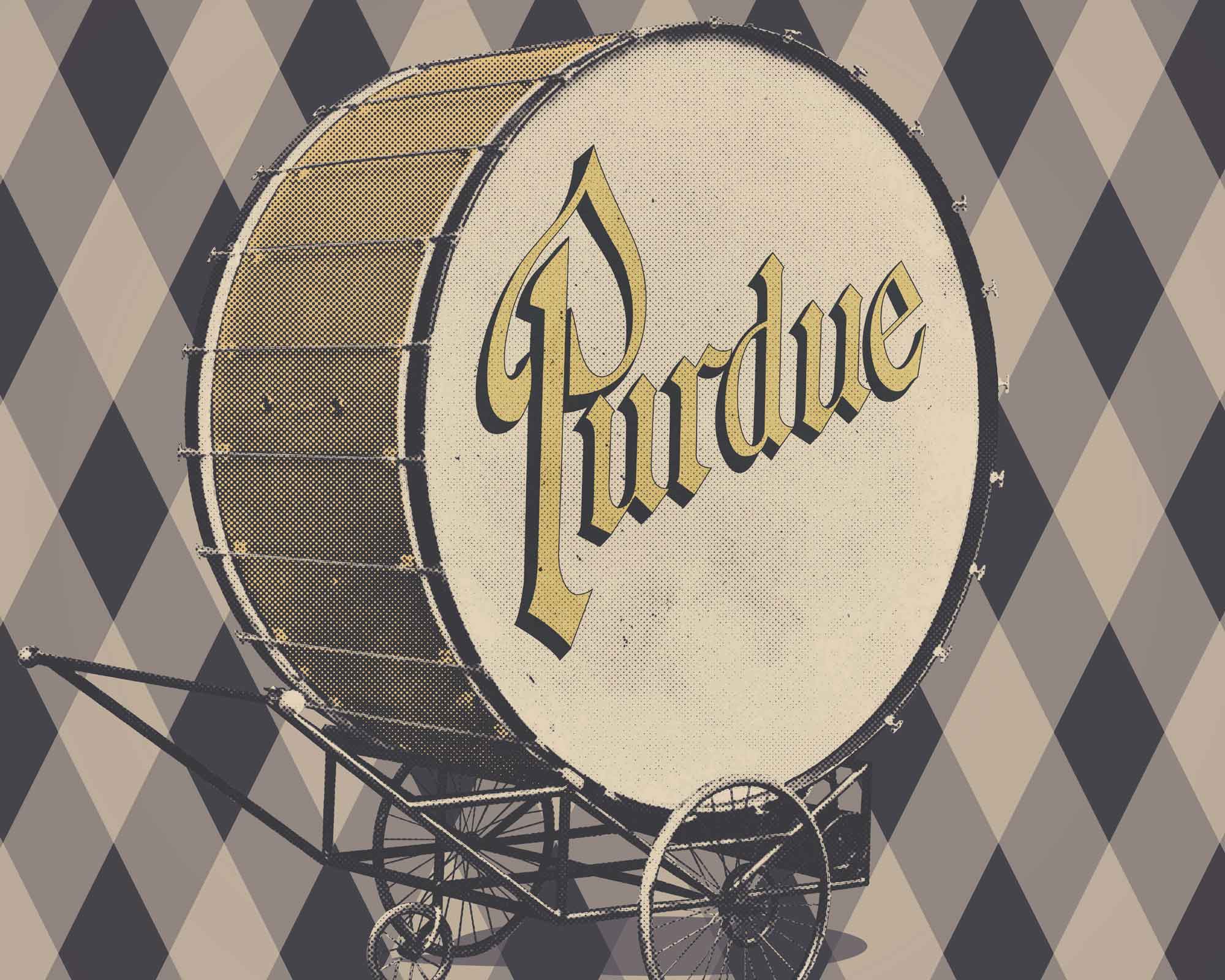 Purdue Football—World’s Largest Drum NCAA Football Art Print by ManMade ...