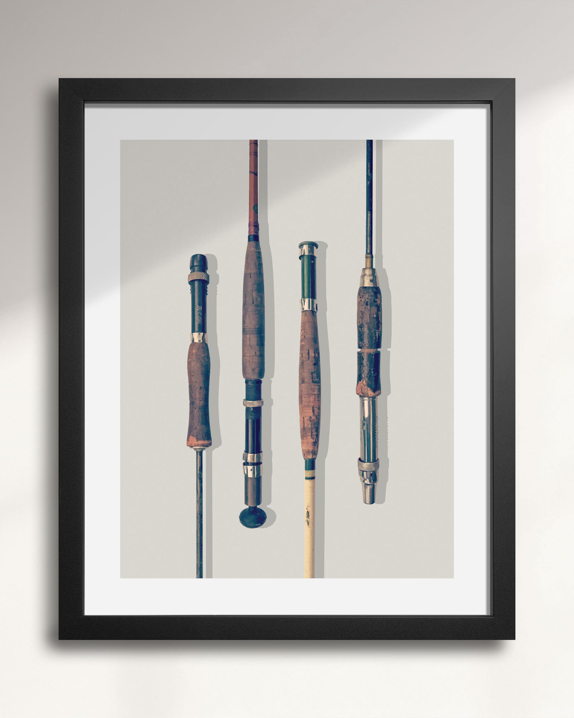 Art Print: Vintage Fly Fishing Rods by ManMade Art – ManMade Art Inc.