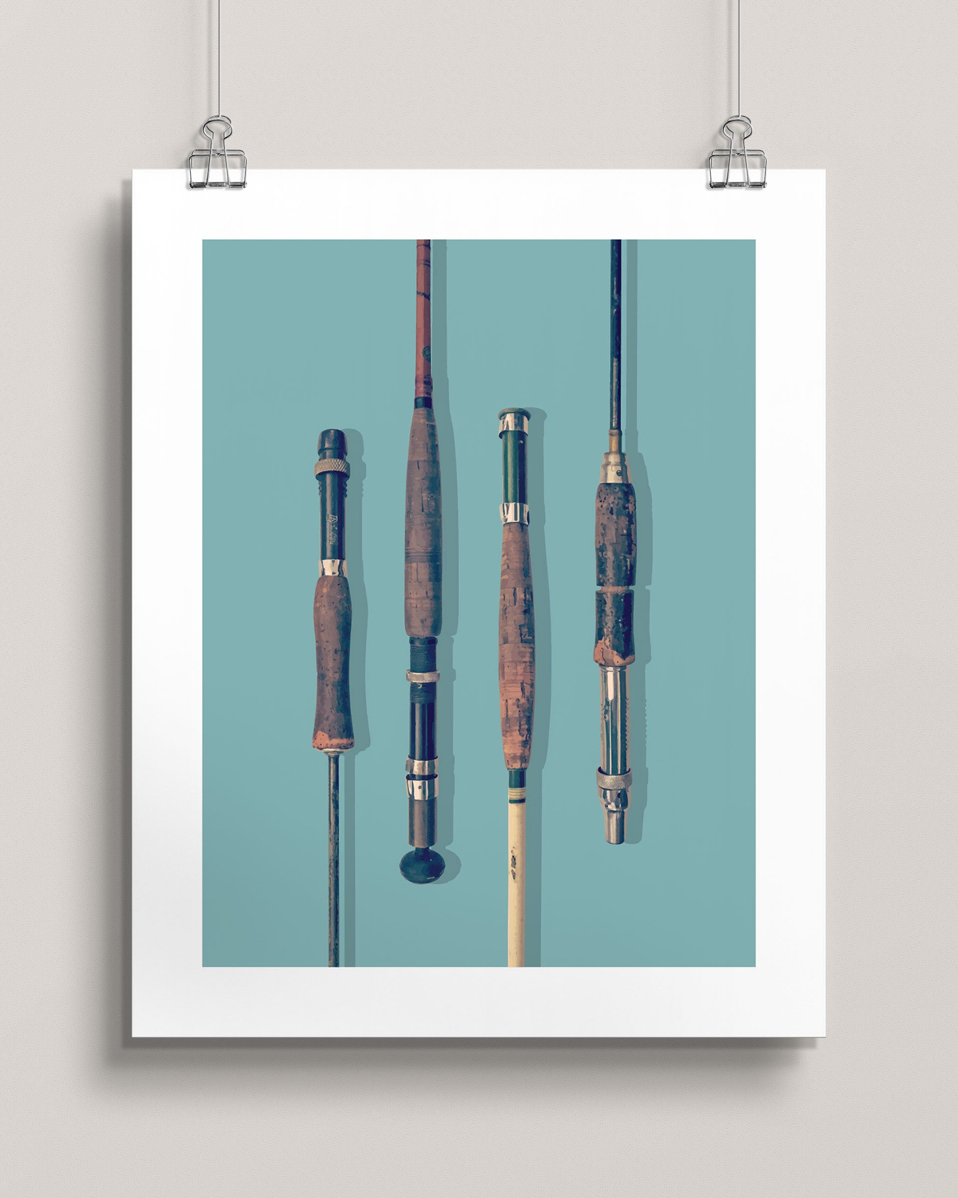 Art Print: Vintage Fly Fishing Rods by ManMade Art – ManMade Art Inc.