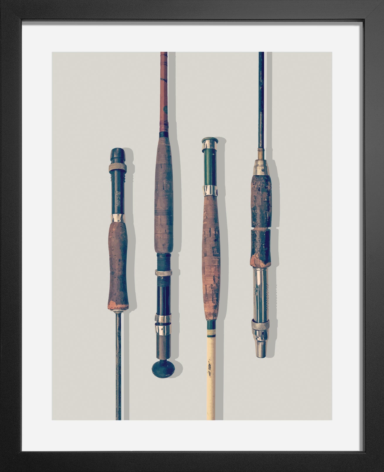 Art Print: Vintage Fly Fishing Rods by ManMade Art – ManMade Art Inc.