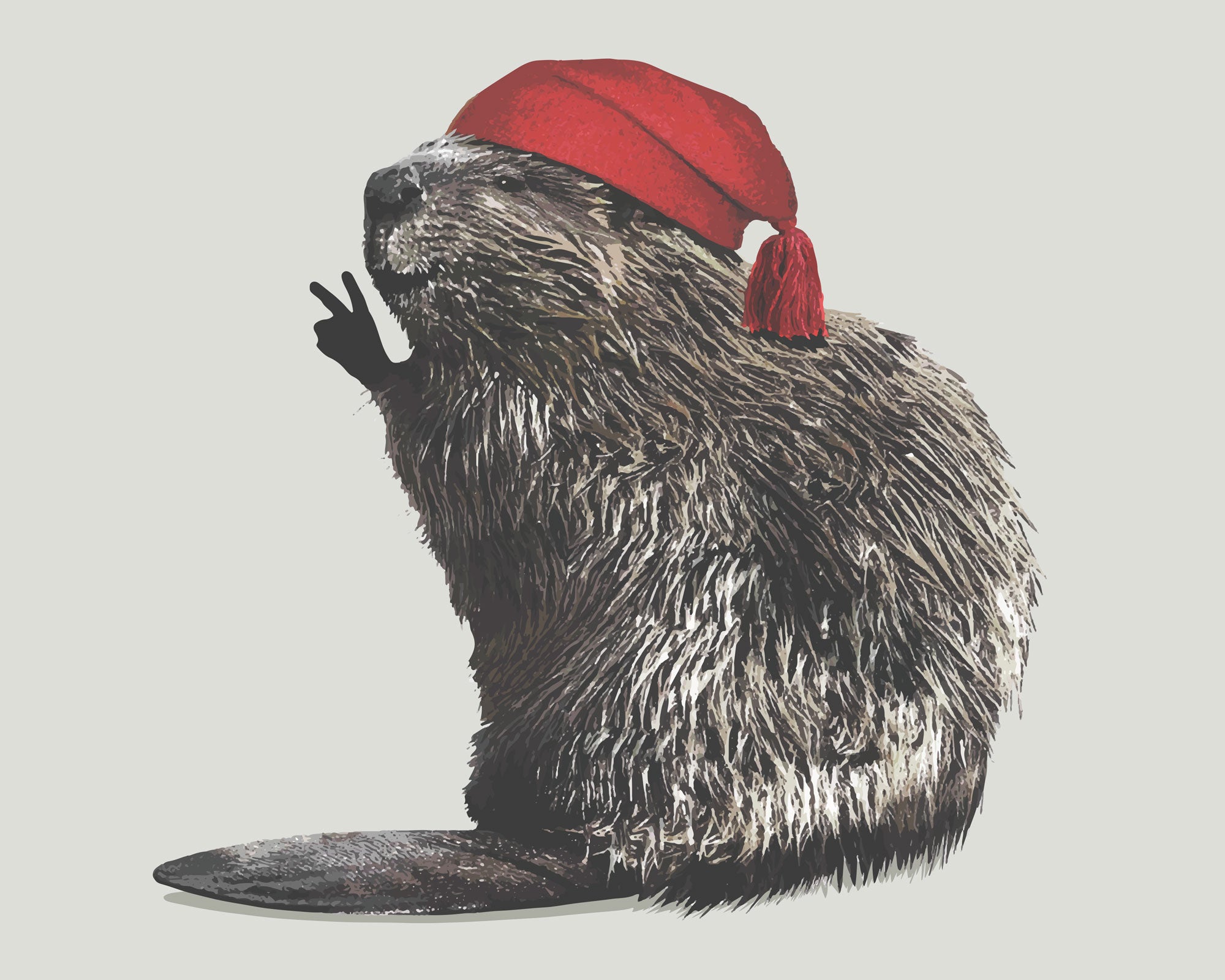 Voyageur Beaver—Peace Out Wall Art Print by ManMade Art – ManMade Art Inc.