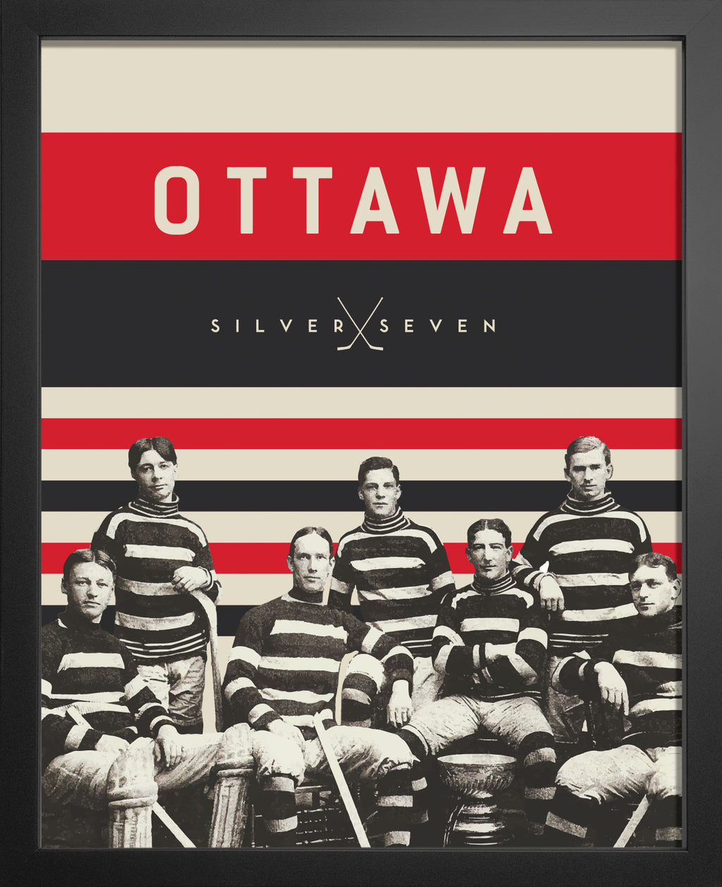 Art Print: Ottawa Silver Seven Hockey by ManMade Art – ManMade Art Inc.
