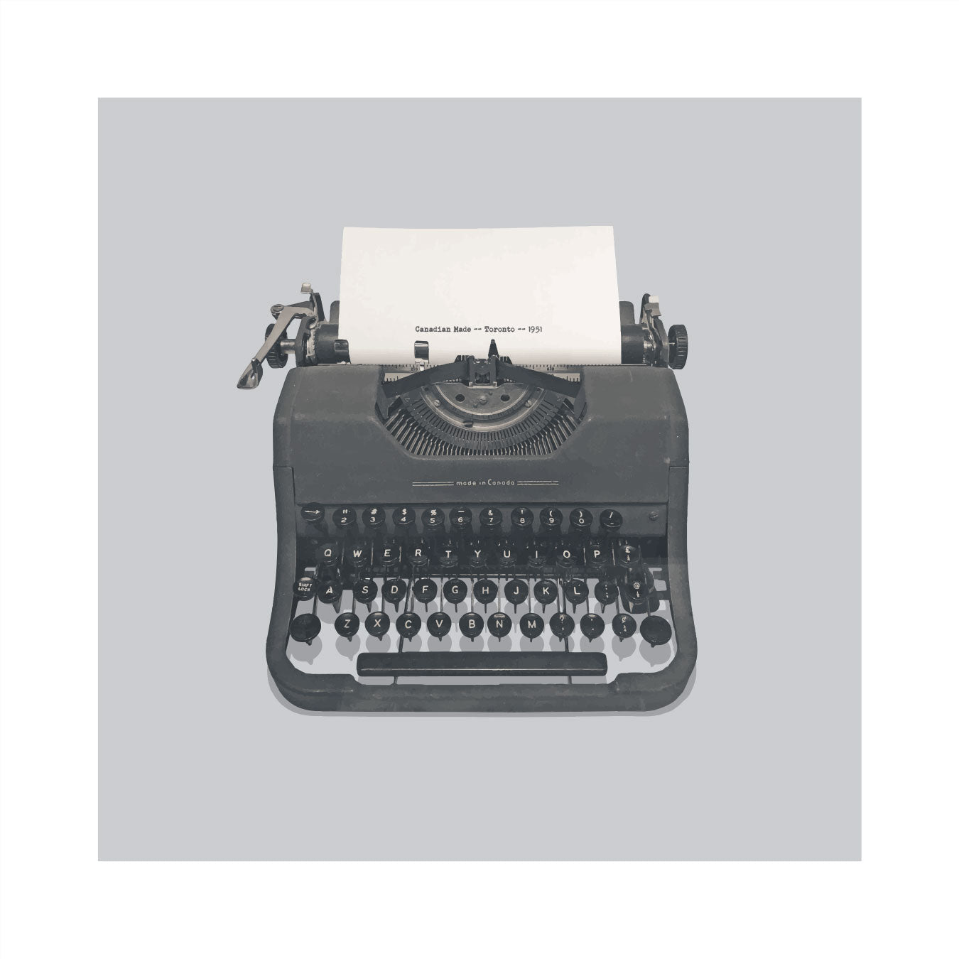 Canadian Made: 1950s Vintage Typewriter Art Print by ManMade Art ...