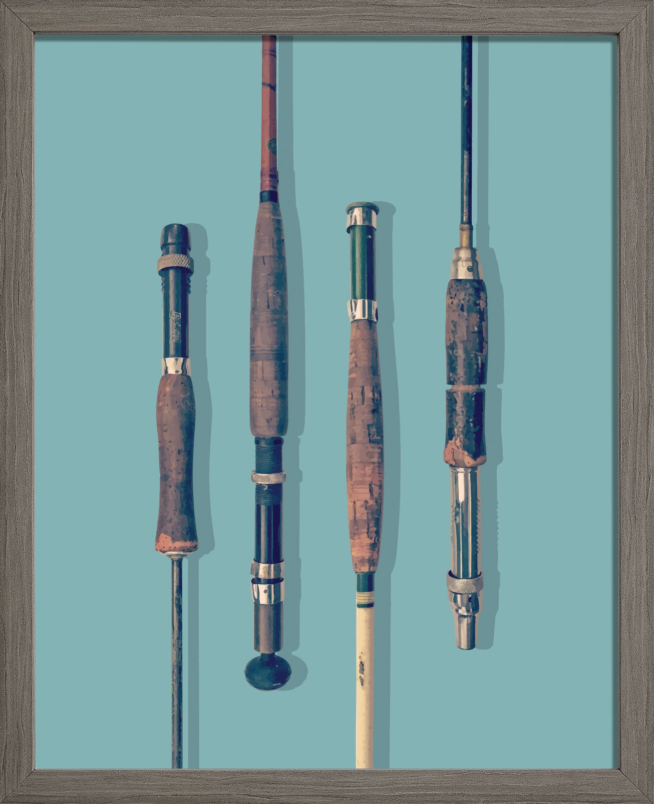 Art Print: Vintage Fishing Rods by ManMade Art – ManMade Art Inc.
