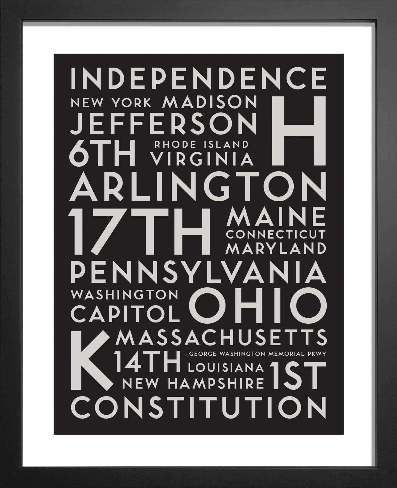 Washington DC USA City Streets Typography Art Print by ManMade Art ...