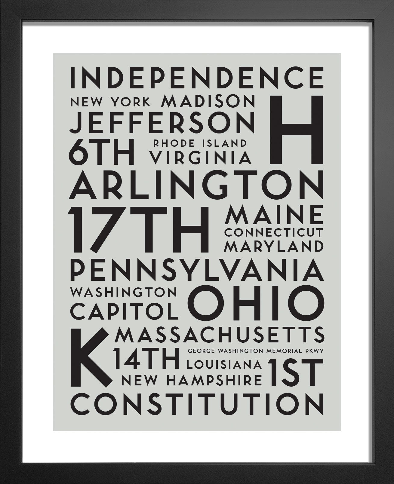 Washington DC USA City Streets Typography Art Print by ManMade Art ...